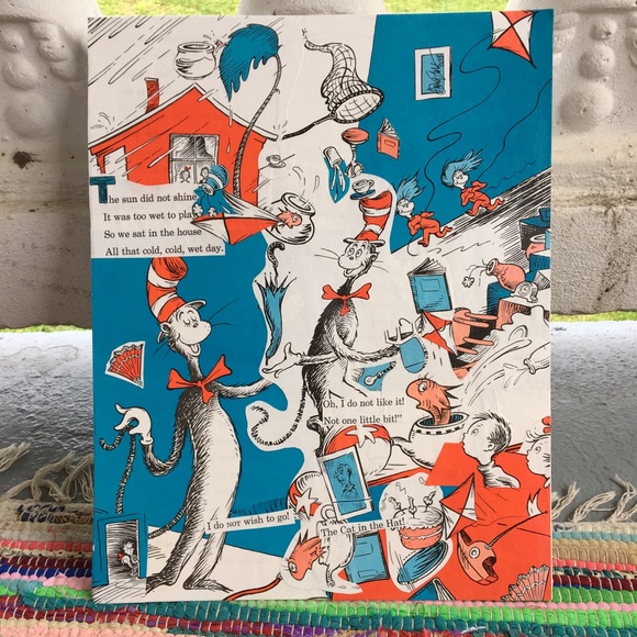 Wall Decor | Dr Seuss Collage Cat In The Hat Nostalgia Art | Poshmark